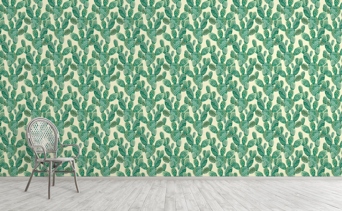 Watercolor Cactus Plants Wallpaper for Walls | Cacti Attack