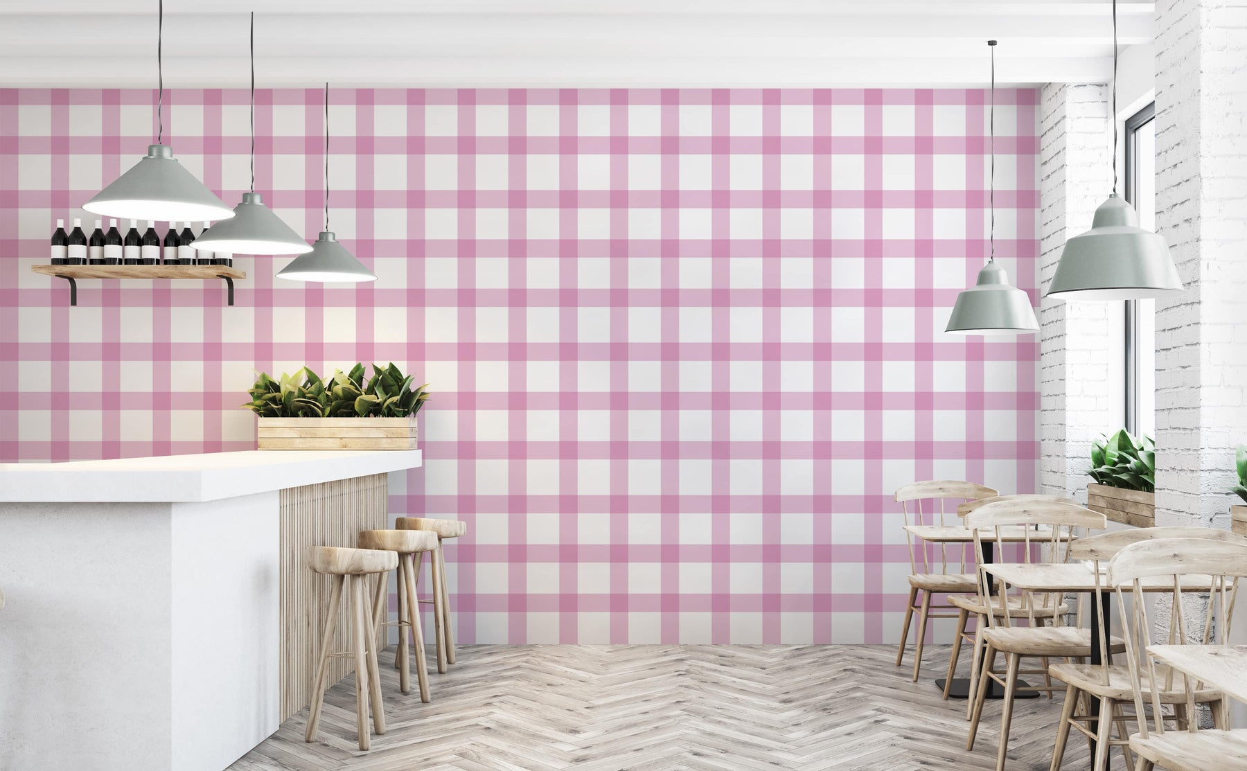 Classic Blush Pink Check Pattern Wallpaper for Walls | Pretty Pink ...