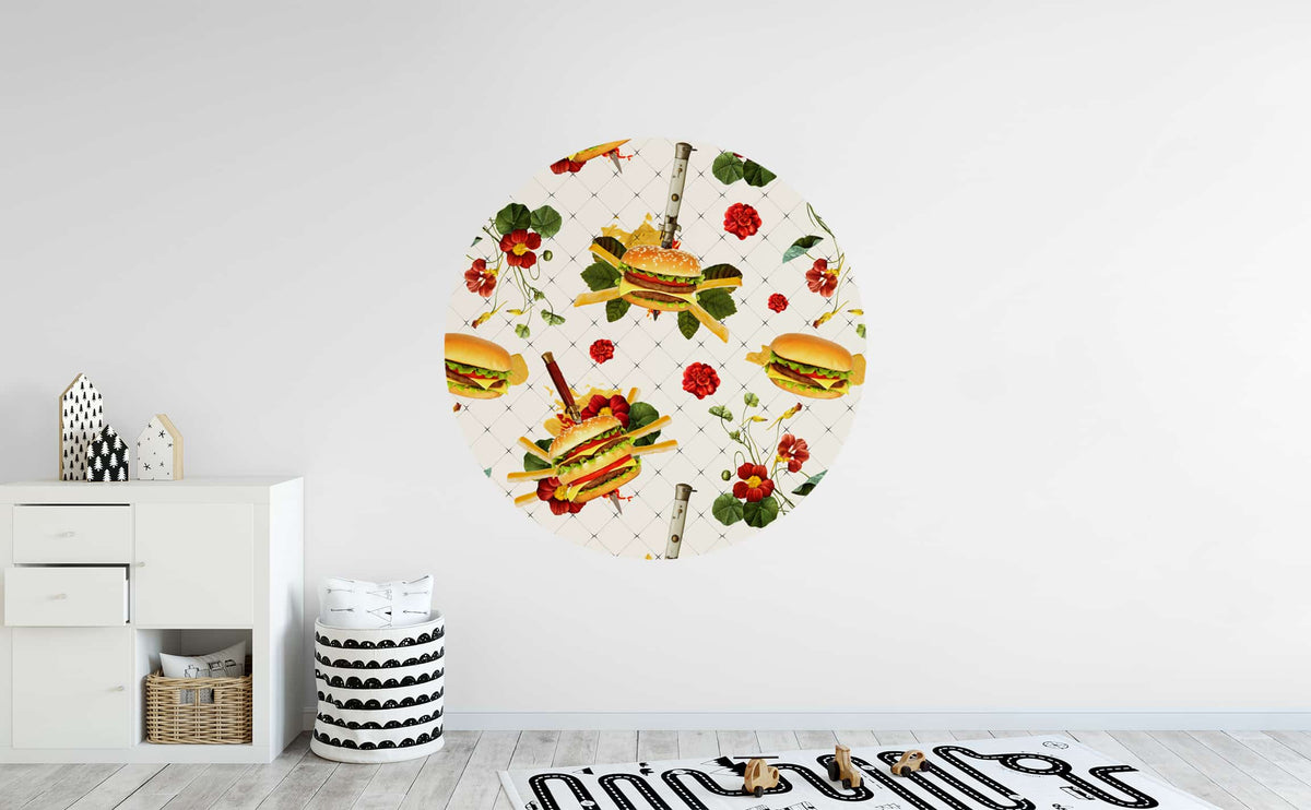 Cheeseburgers in Gangsta's Paradise | Circle Wall Decal | WallsNeedLove