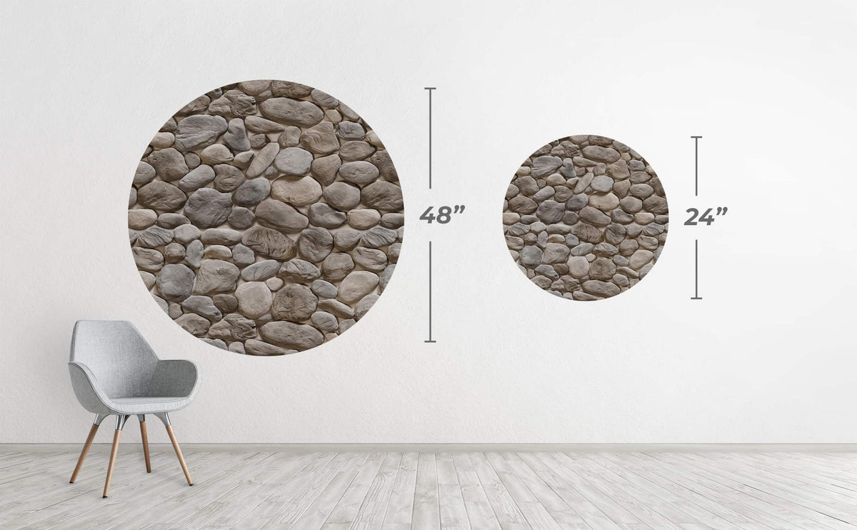 3D Stone | Circle Wall Decal | WallsNeedLove
