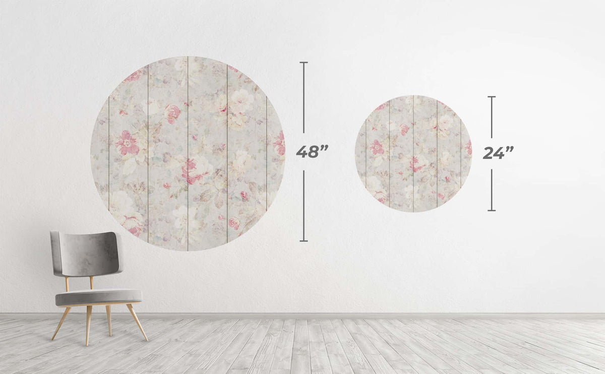 Pastel Flowers II | Circle Wall Decal | WallsNeedLove