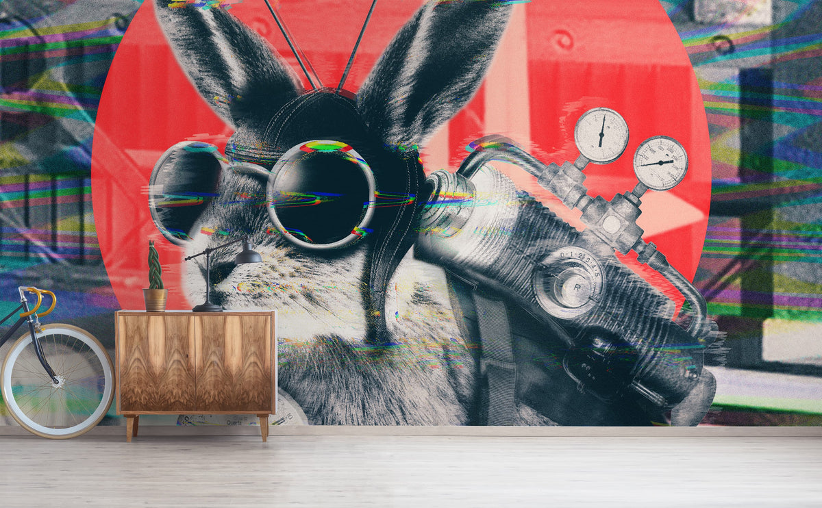Rabbit Adventurer Wall Mural | Time Traveler