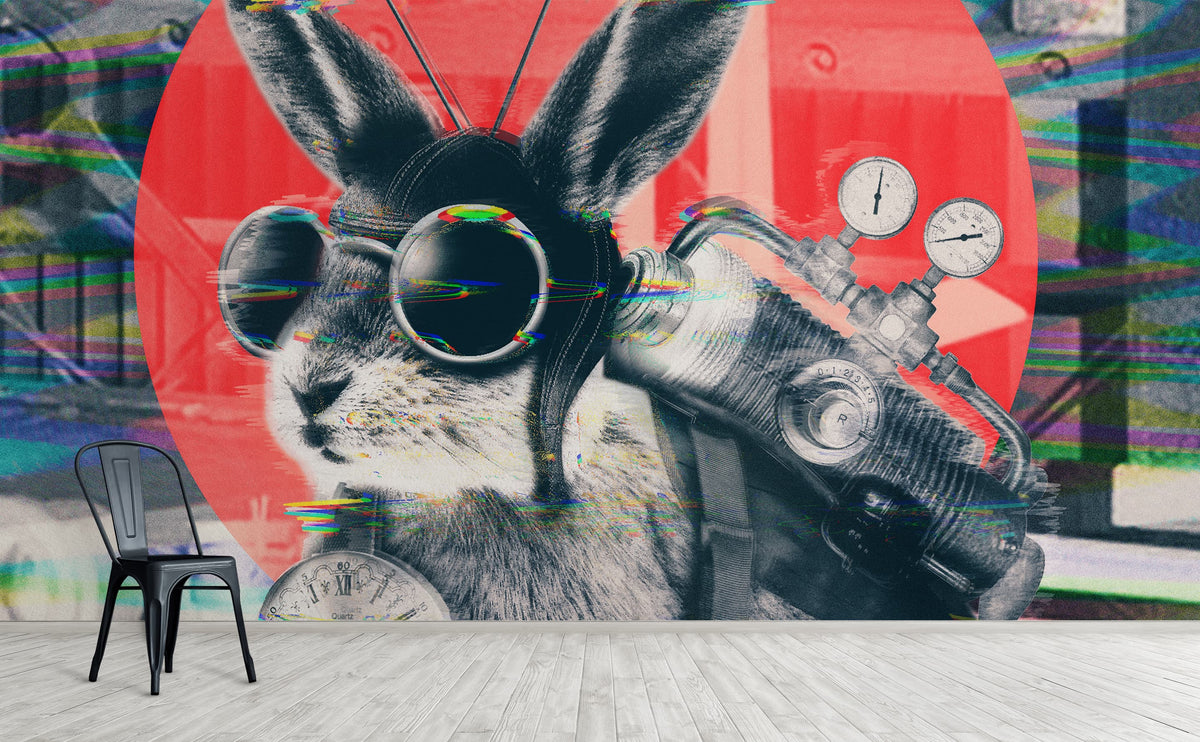 Rabbit Adventurer Wall Mural | Time Traveler