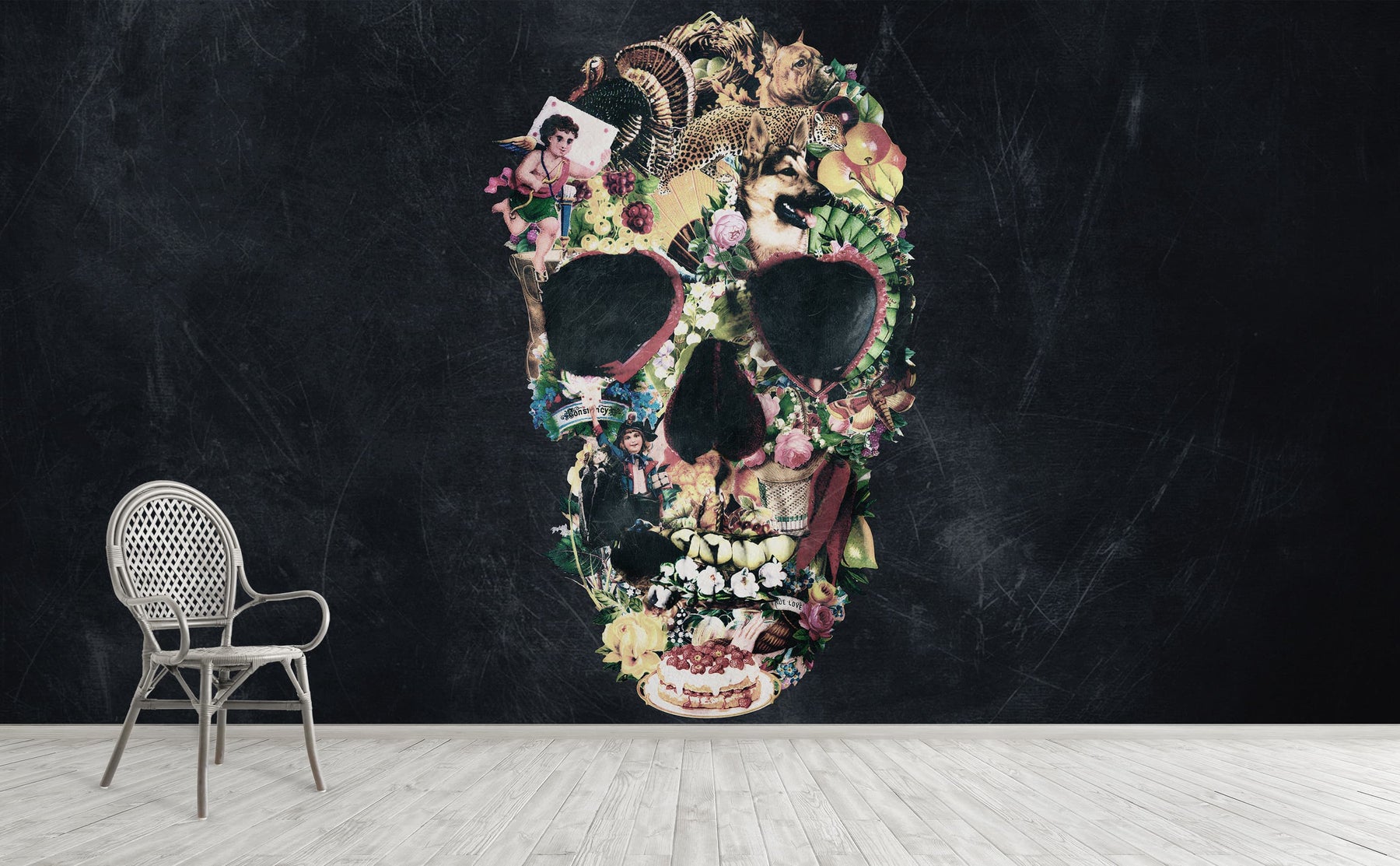 skull wall mural