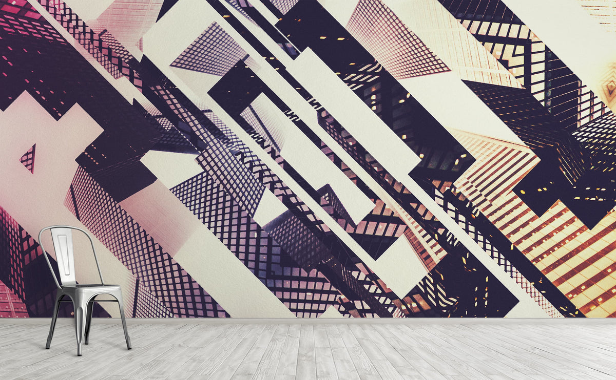 Abstract Diagonal Graphics Wall Mural | Frag seven