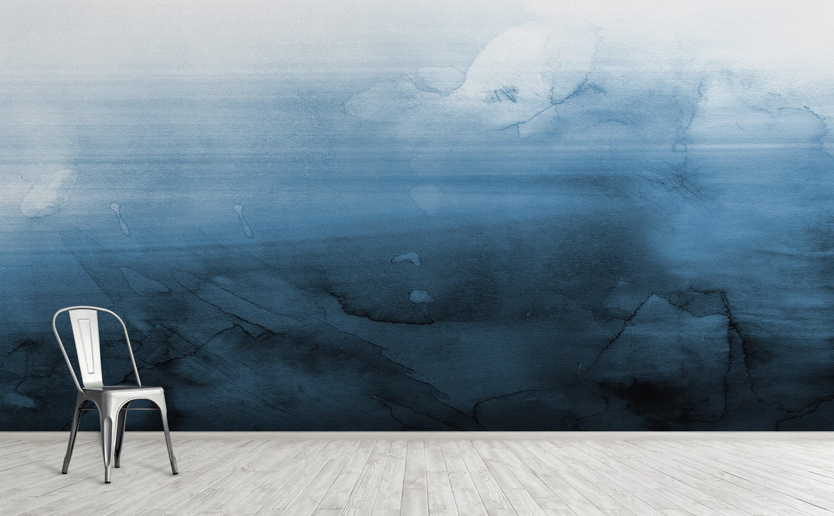 Abstract Blue Watercolor Wall Mural | Blue Lagoon