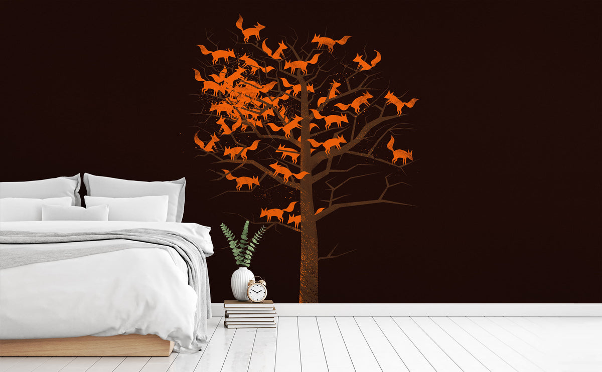 Blazing Fox Tree | Wall Mural | WallsNeedLove