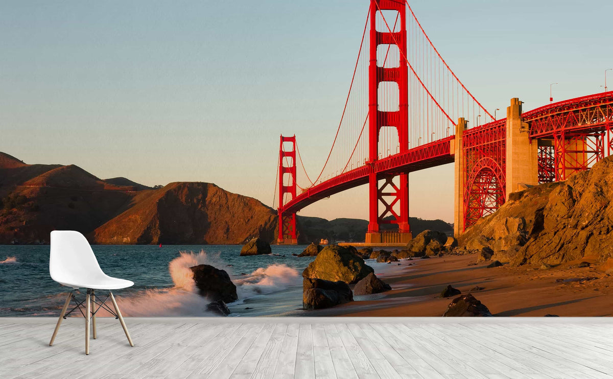 Golden Gate At Sunset | Wall Mural | WallsNeedLove