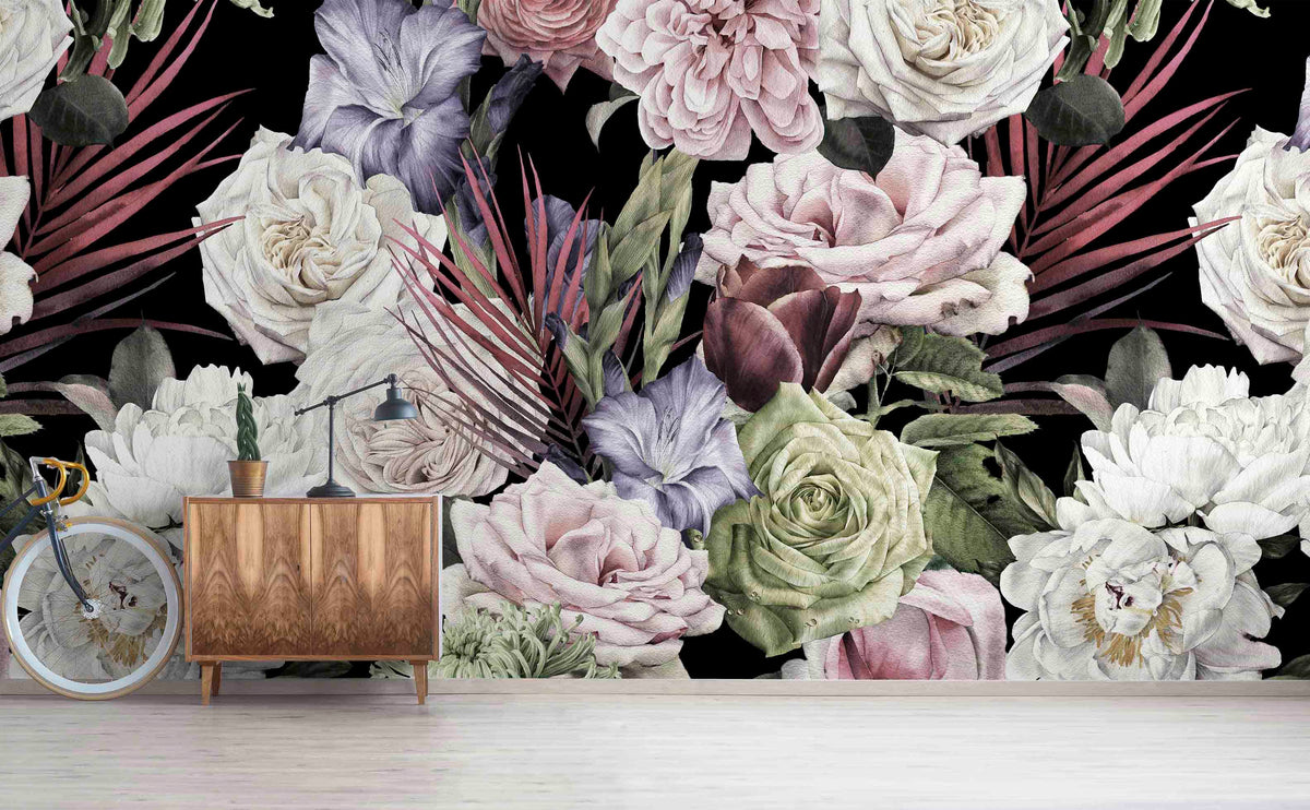 Bold Floral Wall Mural | Vibrant Dreams