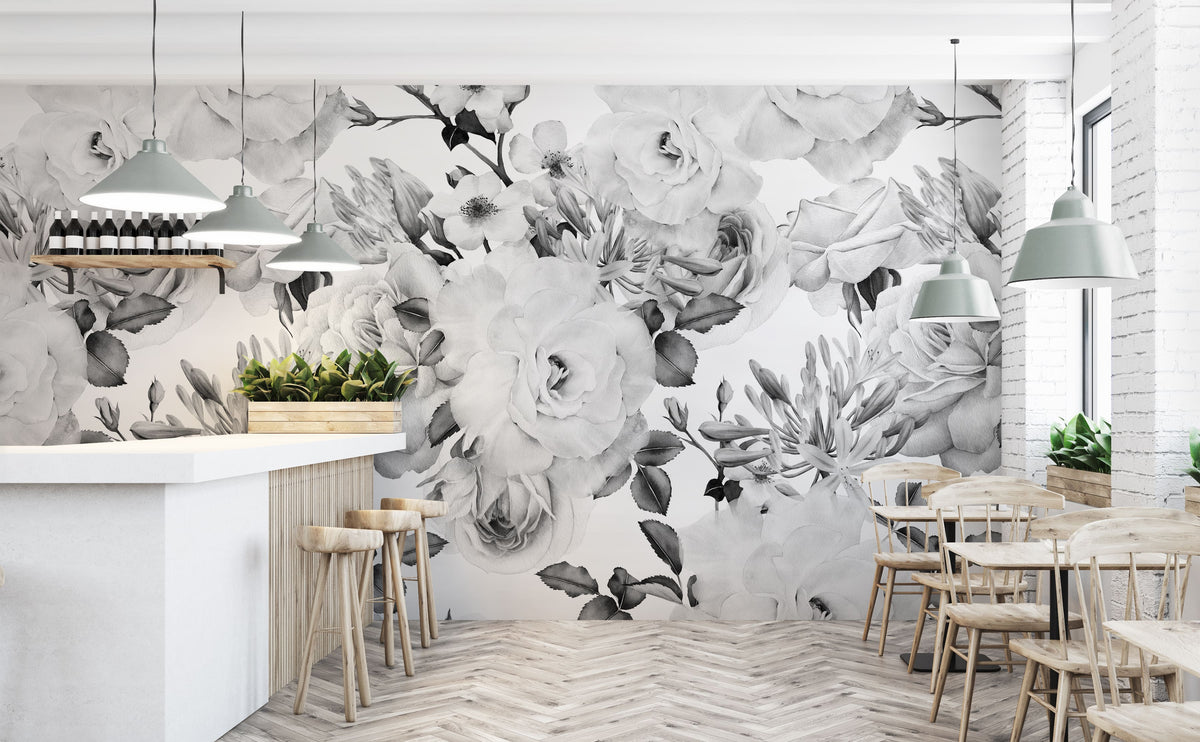 Bold Floral Pattern Wall Mural | Amelia
