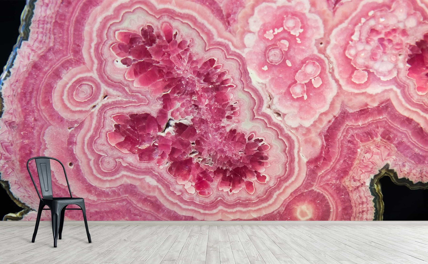 Pink layered rhodochrosite geode Wall Mural | Heart Energy – WallsNeedLove
