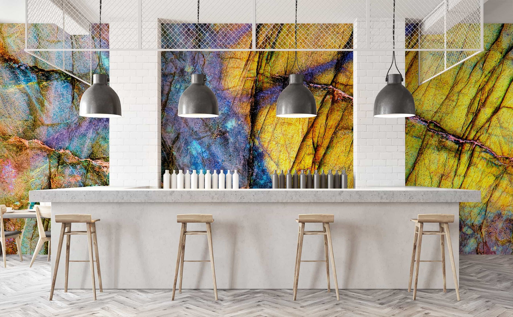 Iridescent labradorite metallic Wall Mural | Energy Shield – WallsNeedLove