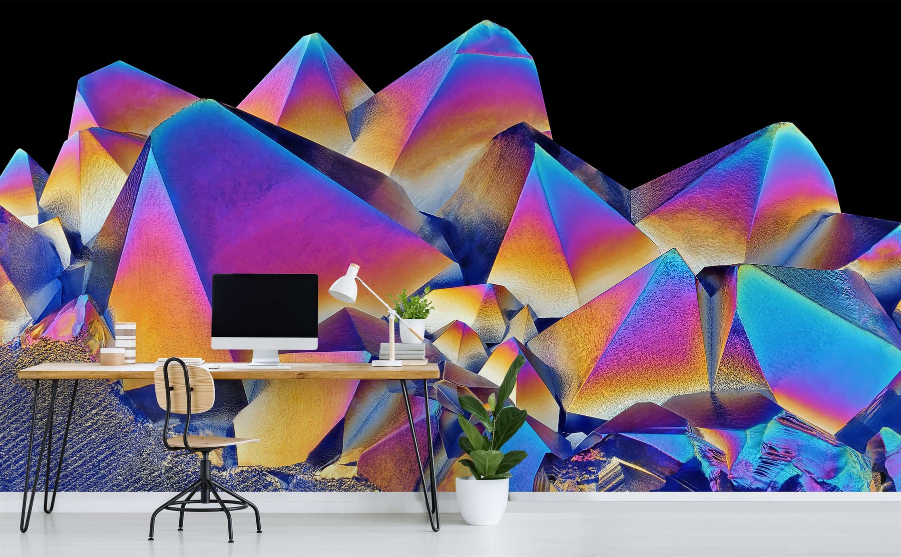 Titanium amethyst quartz crystal Wall Mural | Crystal Mountains ...