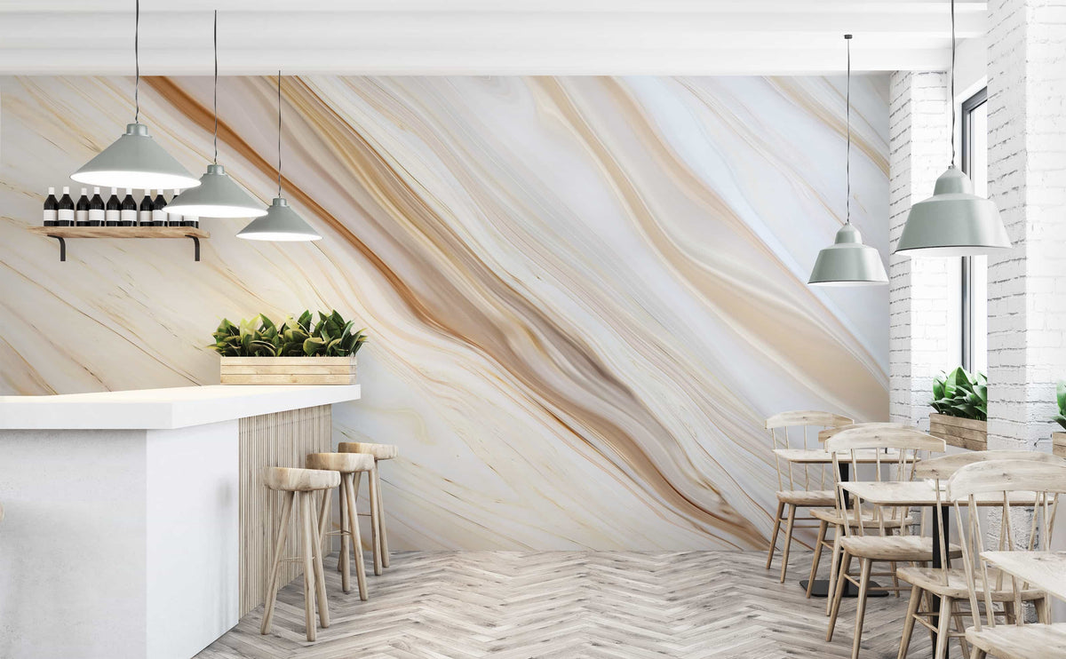 Honed sandstone striated marble Wall Mural | Desert Mirage