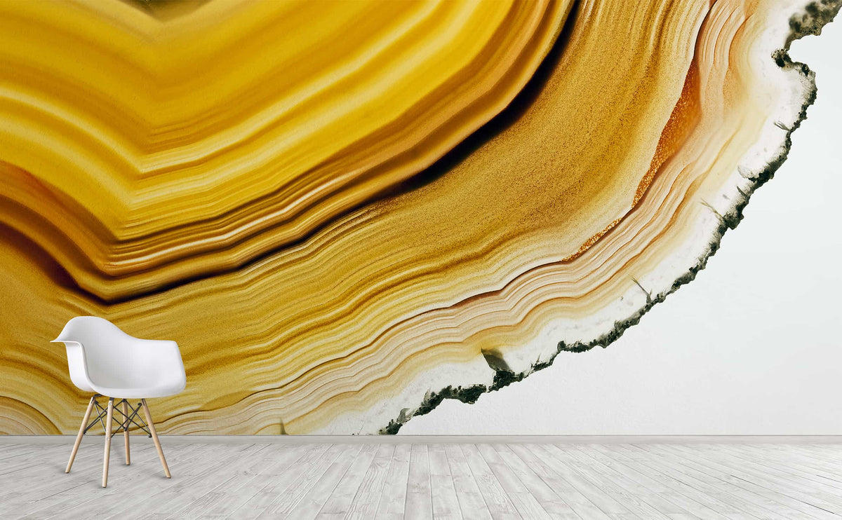 Amber banded texture geode Wall Mural | Amberwood