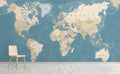 Detailed Map of the World With Labeled Rivers and Ports wall mural ...