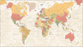 Tea Stained Vintage World Map wall mural | English-Voyage – WallsNeedLove