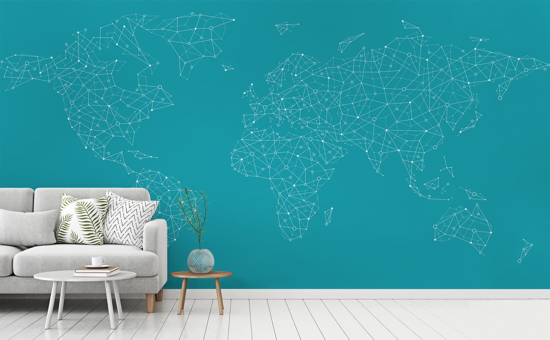 Modern Art World Map wall mural | Global Communication – WallsNeedLove