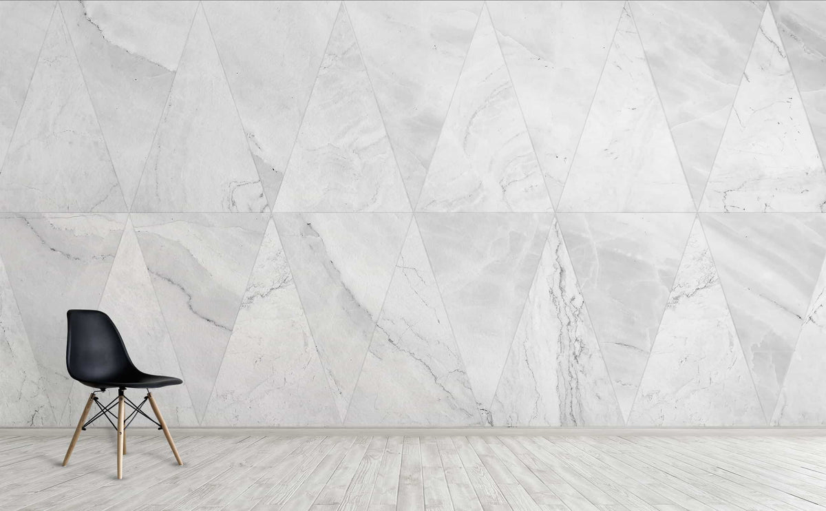 Triangular tile calacatta marble stone texture Wall Mural | Points for Glam