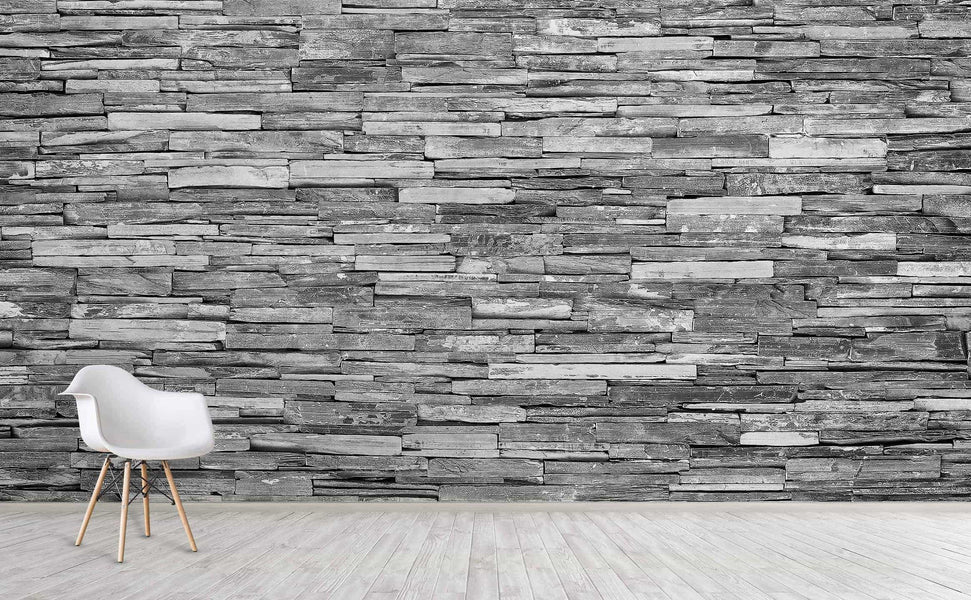 Stacked slate stone natural texture Wall Mural | Slatescape