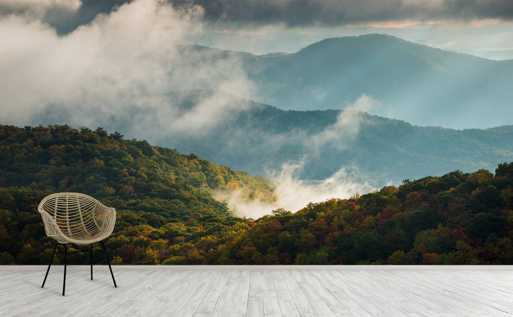 Appalachian mountain range forest landscape Wall Mural | Blue Ridge ...