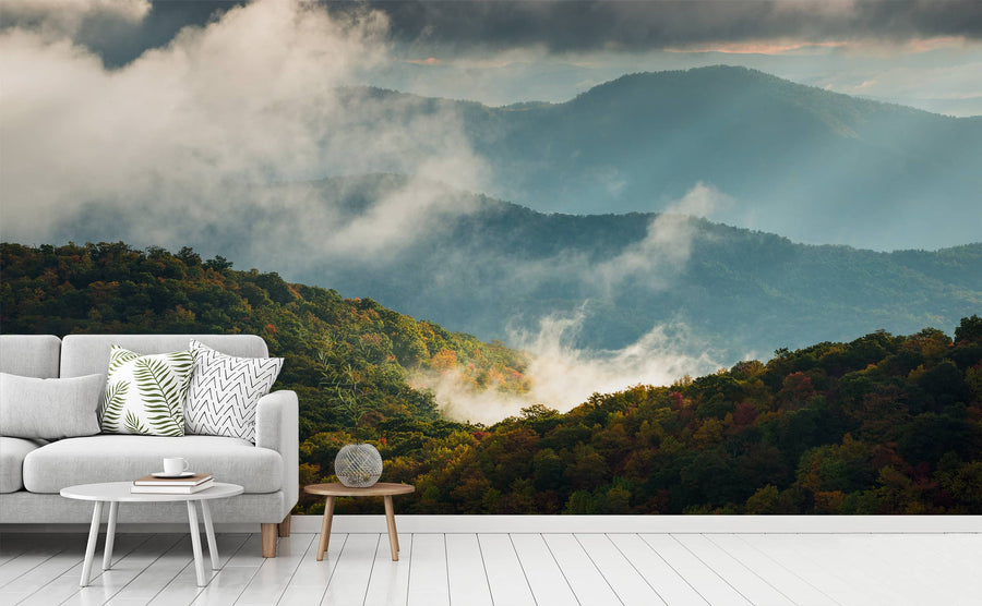 Appalachian mountain range forest landscape Wall Mural | Blue Ridge ...