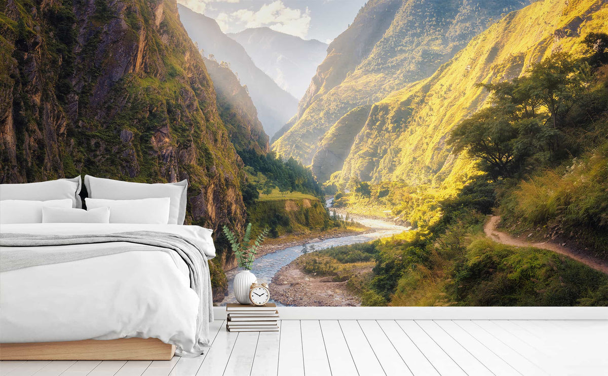 Himalayan mountain river canyon landscape Wall Mural | Valley Passage
