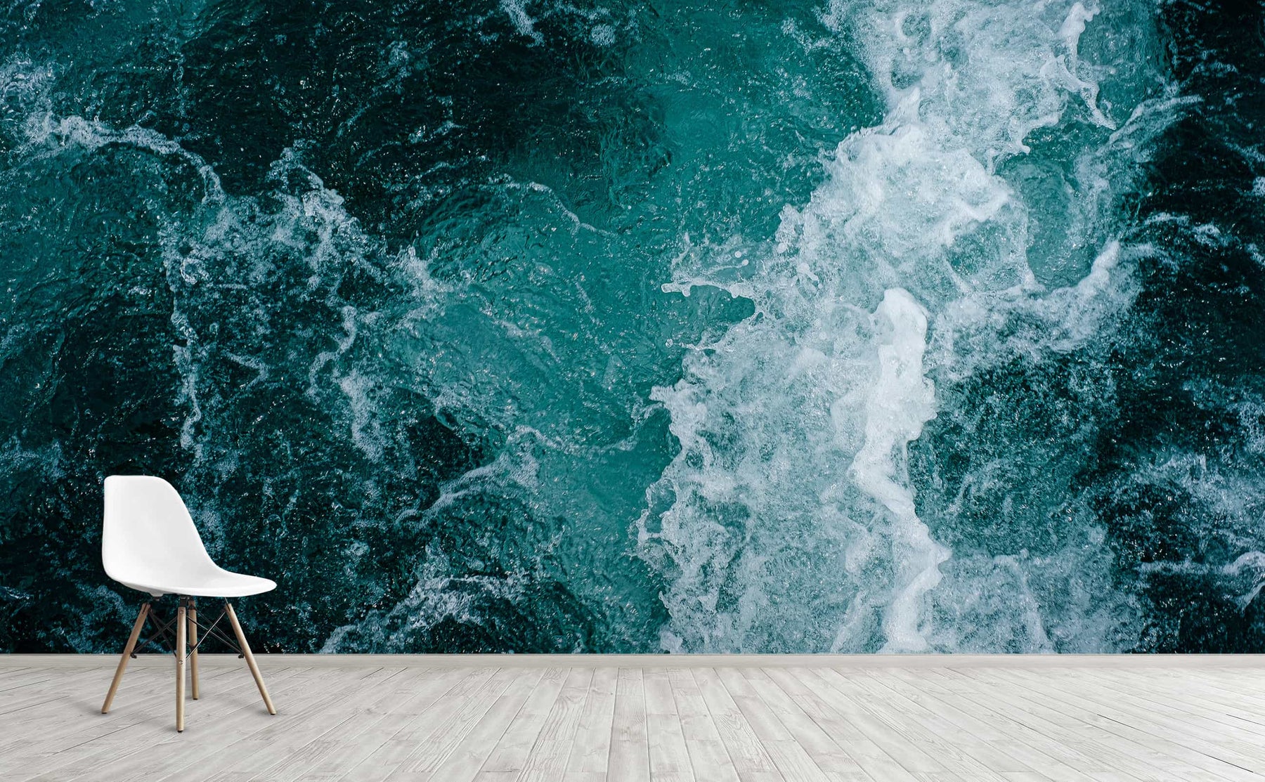 High-definition deep aqua water wave Wall Mural | Whirlpool – WallsNeedLove