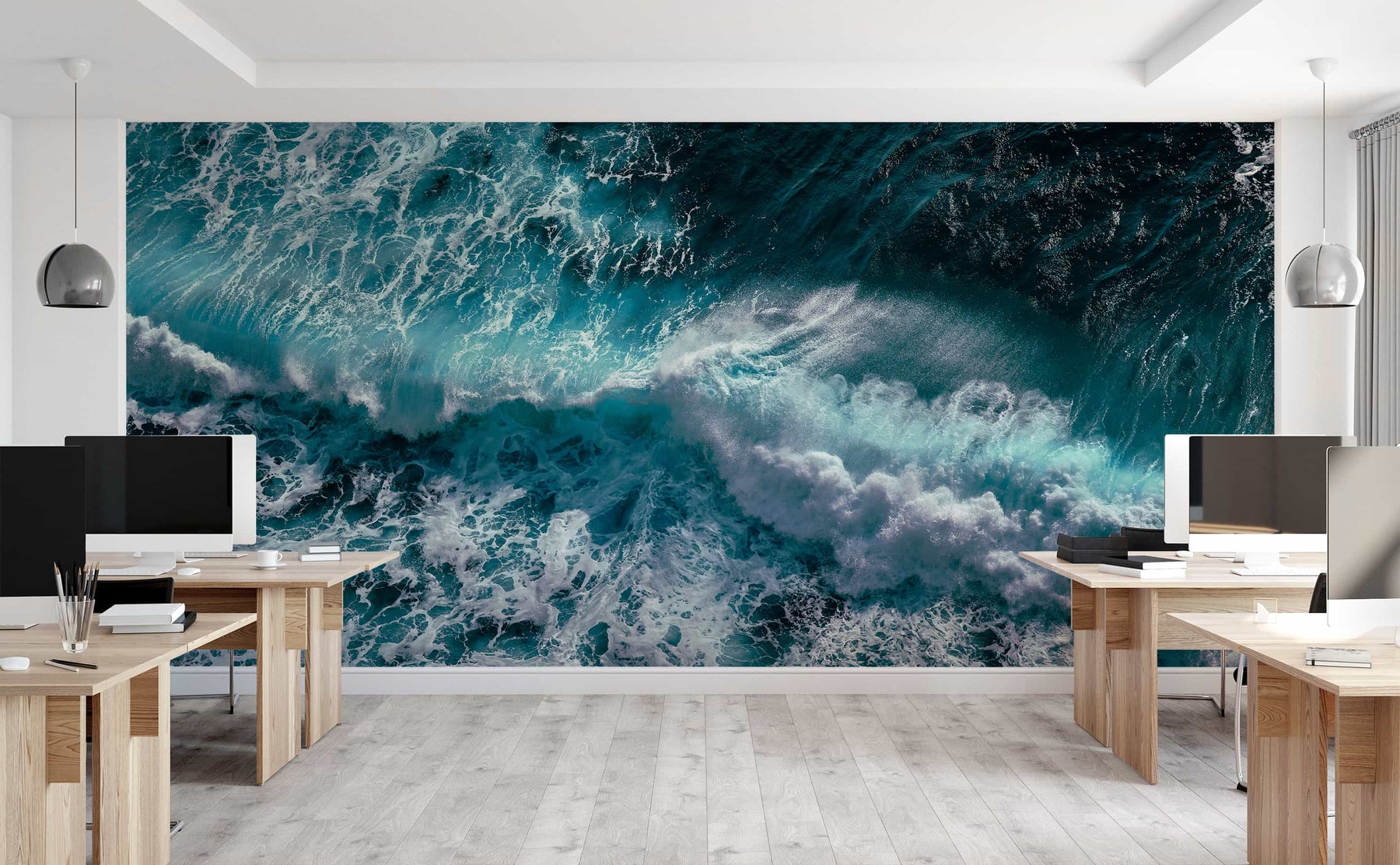 Blue Wave Wall Gestructuur Blue Waves Wall Art Bij Kline Collective