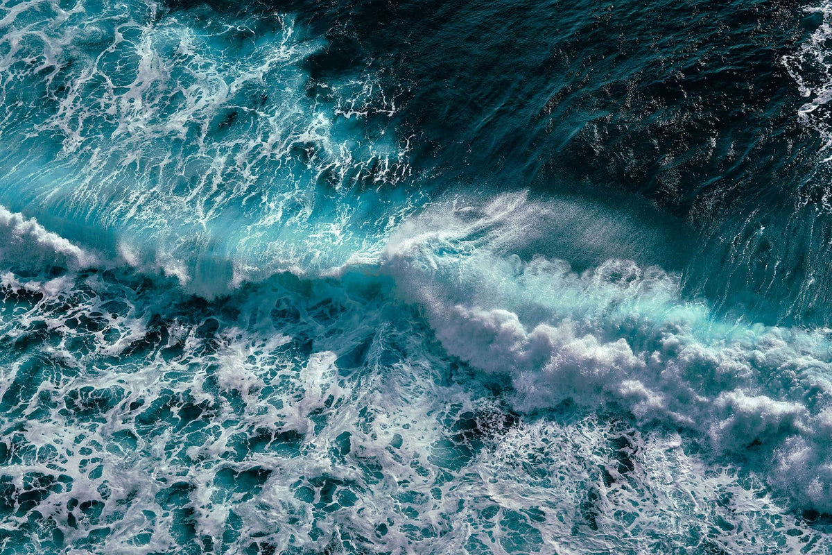 Blue ocean beach wave Wall Mural | Infinite Break