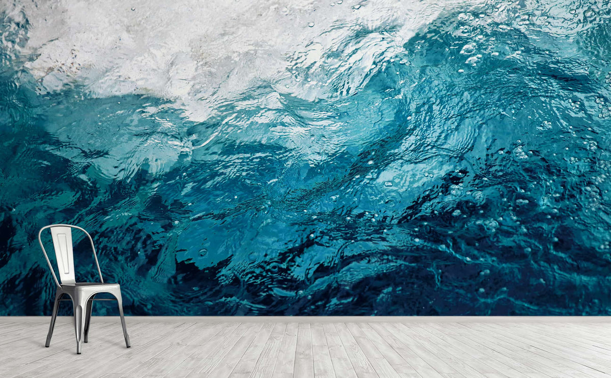 Blue water ripple close-up Wall Mural | Tidal Pool