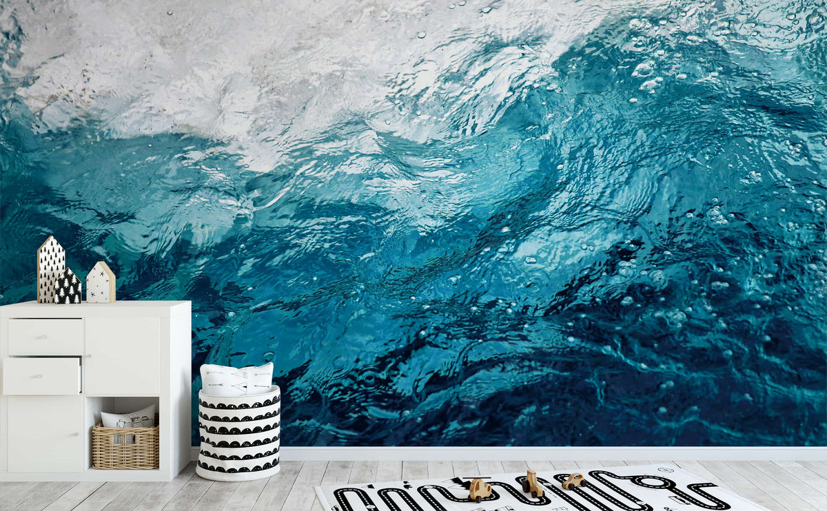 Blue water ripple close-up Wall Mural | Tidal Pool
