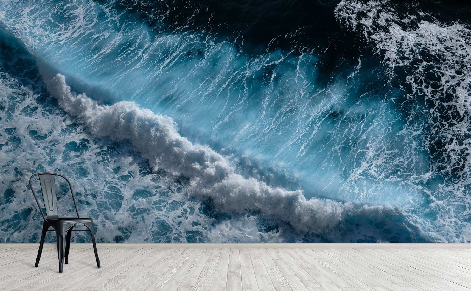 Dark blue ocean water waves Wall Mural | Endless Surf – WallsNeedLove