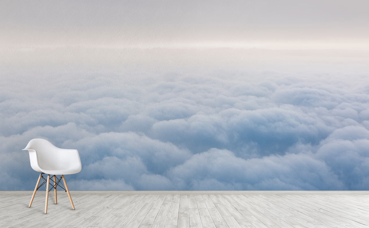 Hazy grey blue cloud top Wall Mural | Distant Horizon