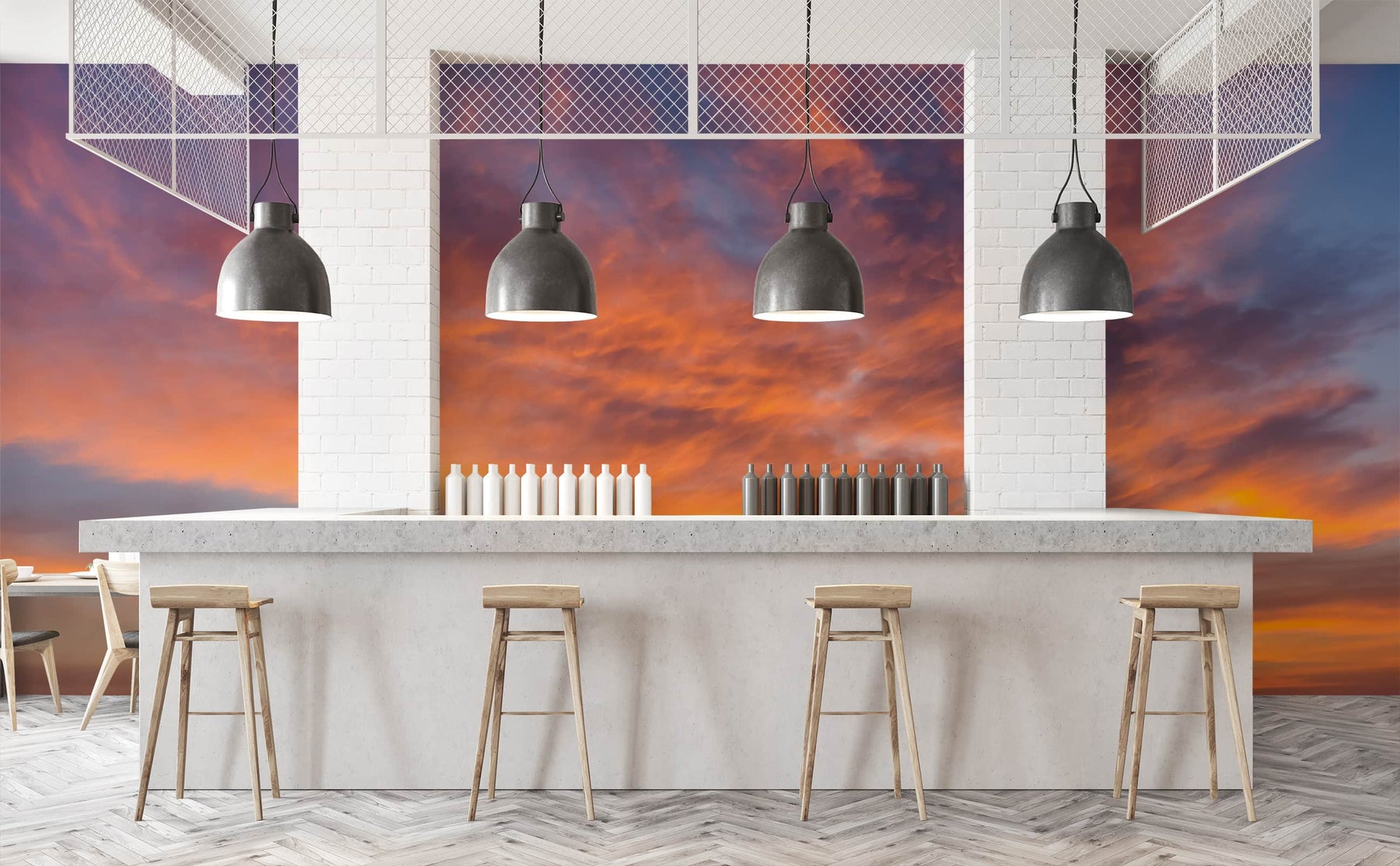 Sunset gradient cloudy sky Wall Mural | Natural Harmony – WallsNeedLove