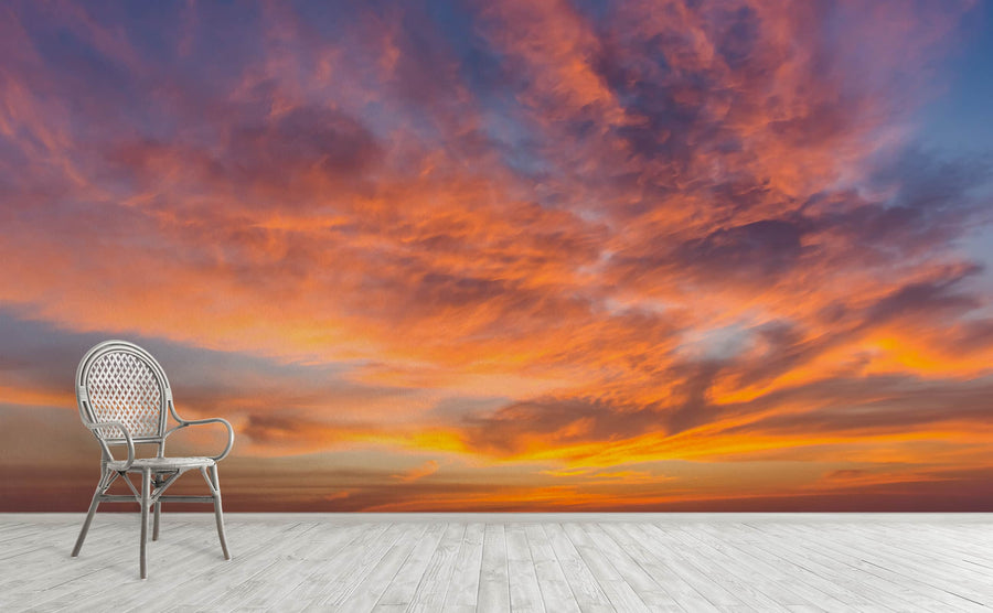 Sunset gradient cloudy sky Wall Mural | Natural Harmony – WallsNeedLove