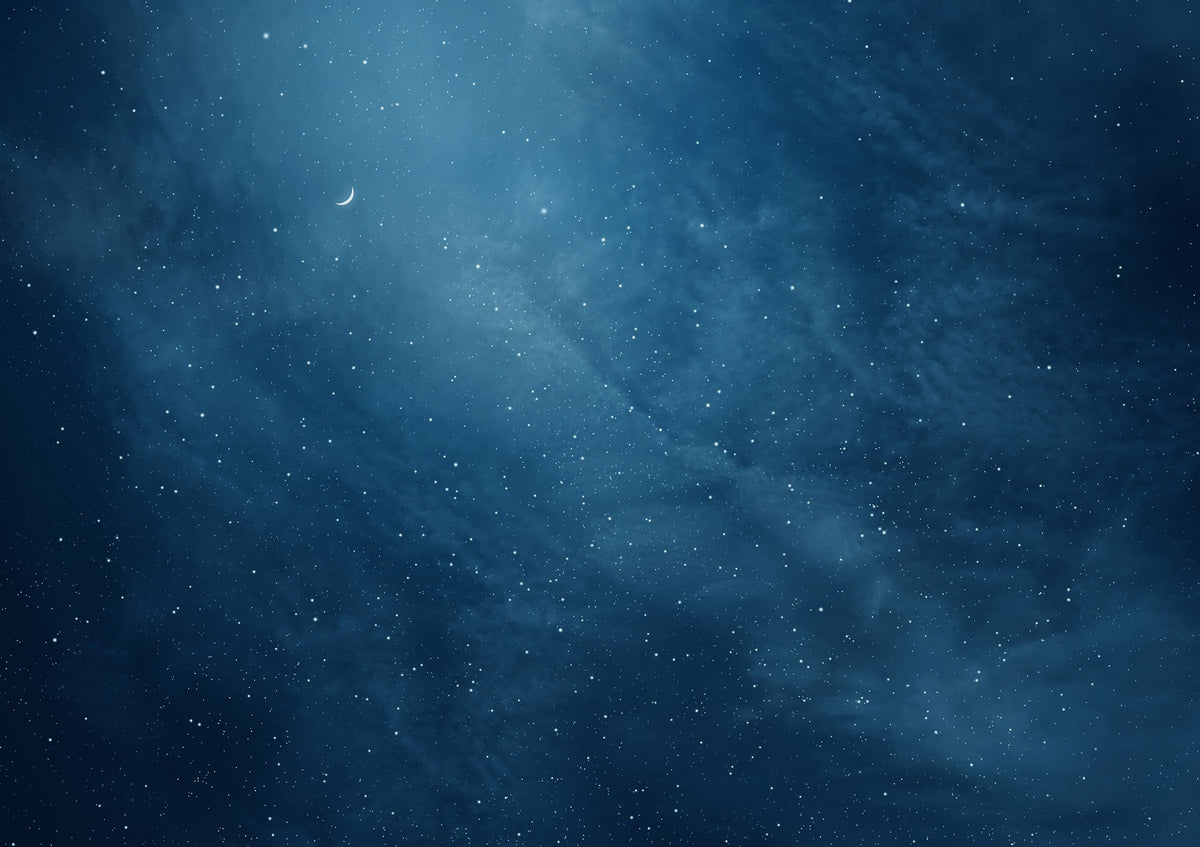 Dreamy deep blue starry night sky Wall Mural | Moonbeam Lullaby