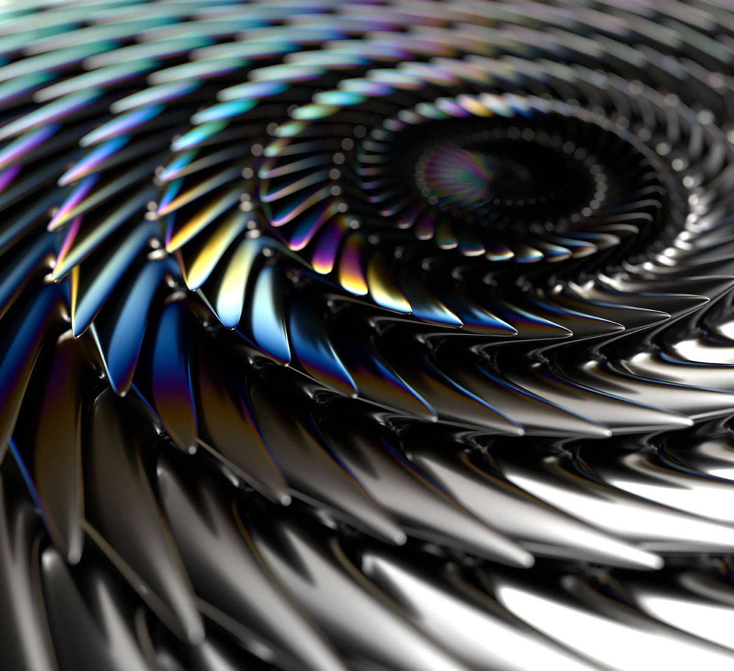 Abstract iridescent coil metal Wall Mural | Warp Core – WallsNeedLove