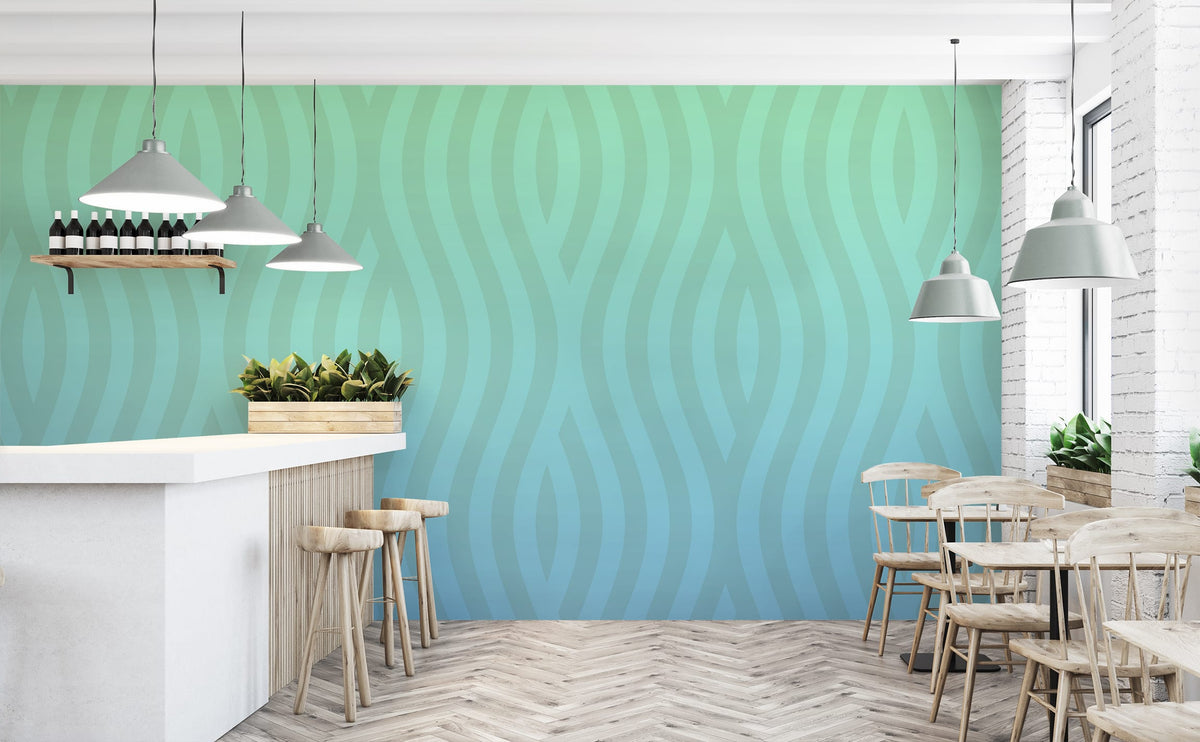 Bright blue green gradient Wall Mural | Pitch