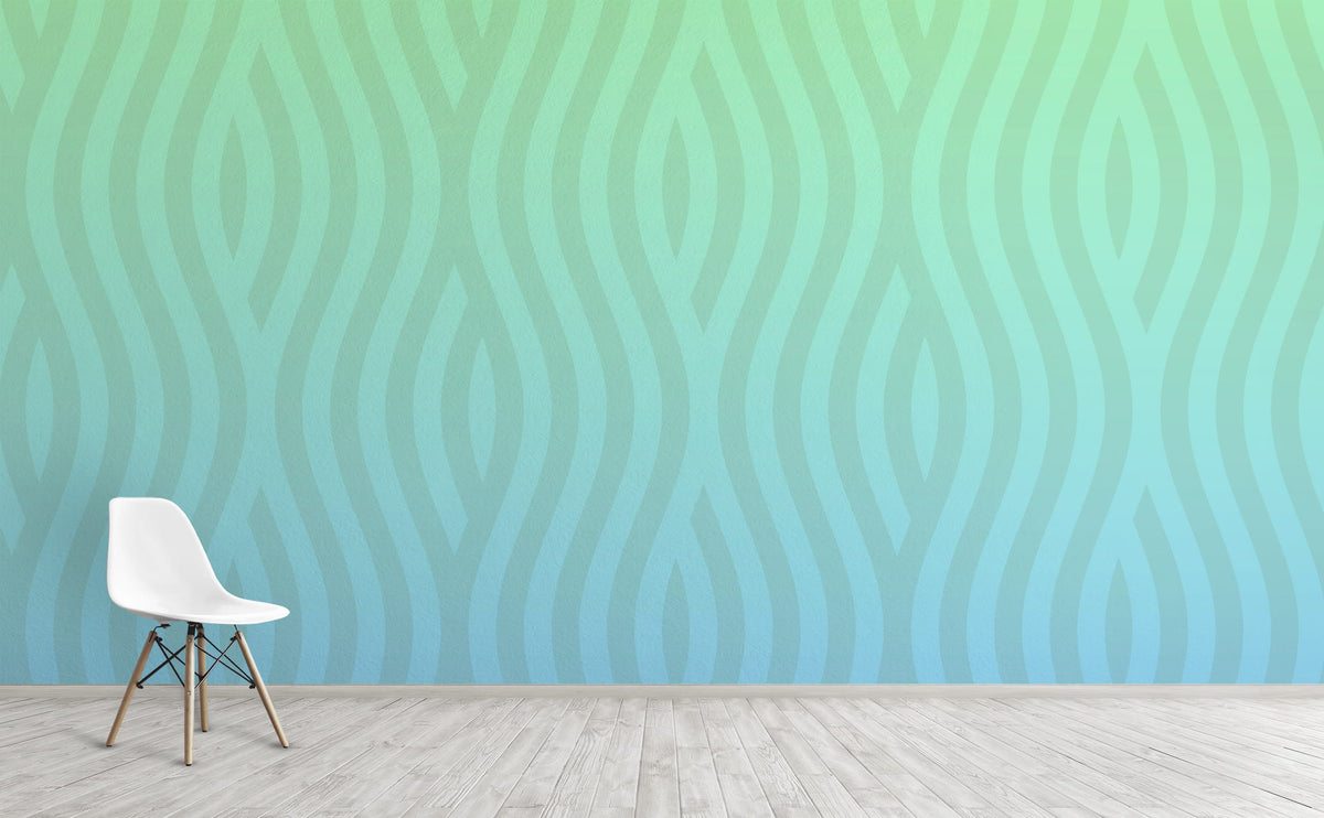 Bright blue green gradient Wall Mural | Pitch