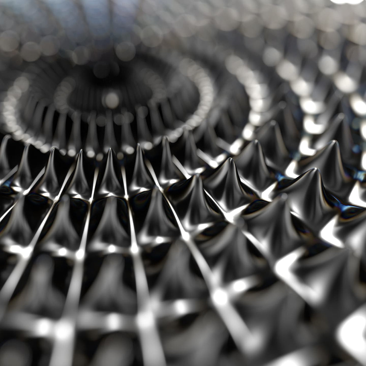 Abstract metallic pointed coil Wall Mural | Infinite Steel