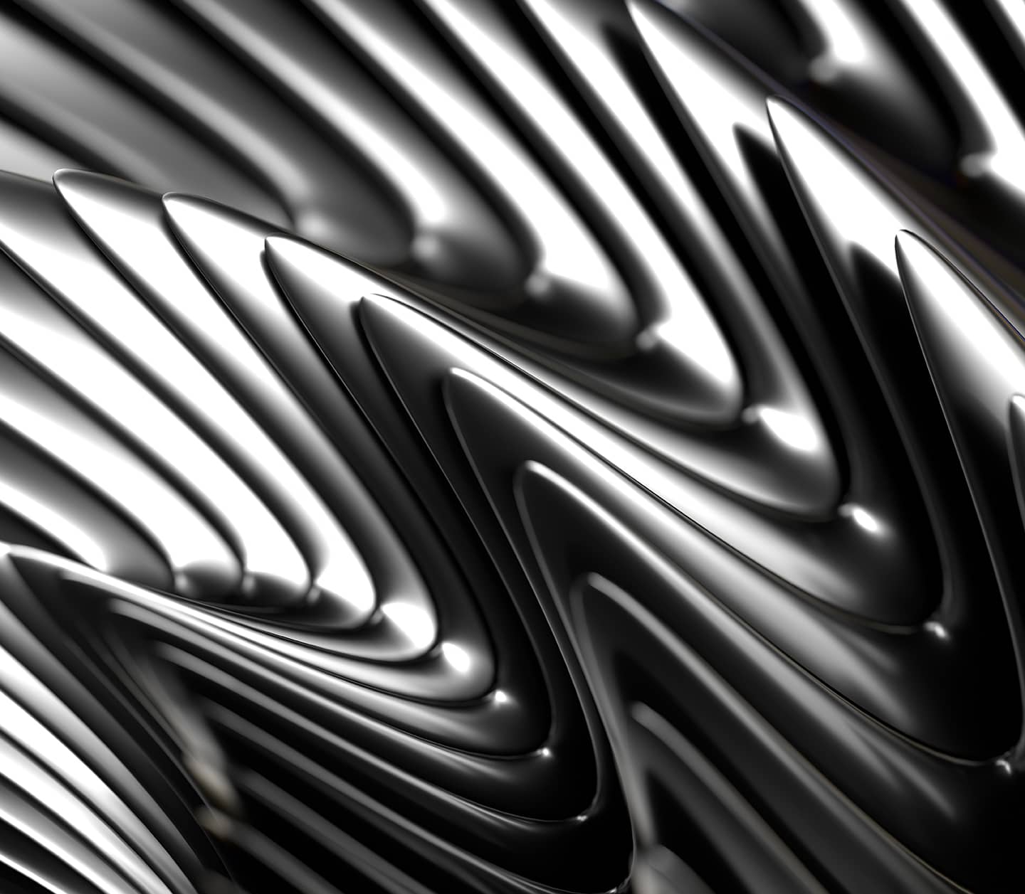 Futuristic metal wave pattern Wall Mural | Time Warp – WallsNeedLove