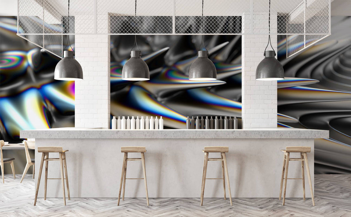 Titanium color abstract metal pattern Wall Mural | Magnetic Pull