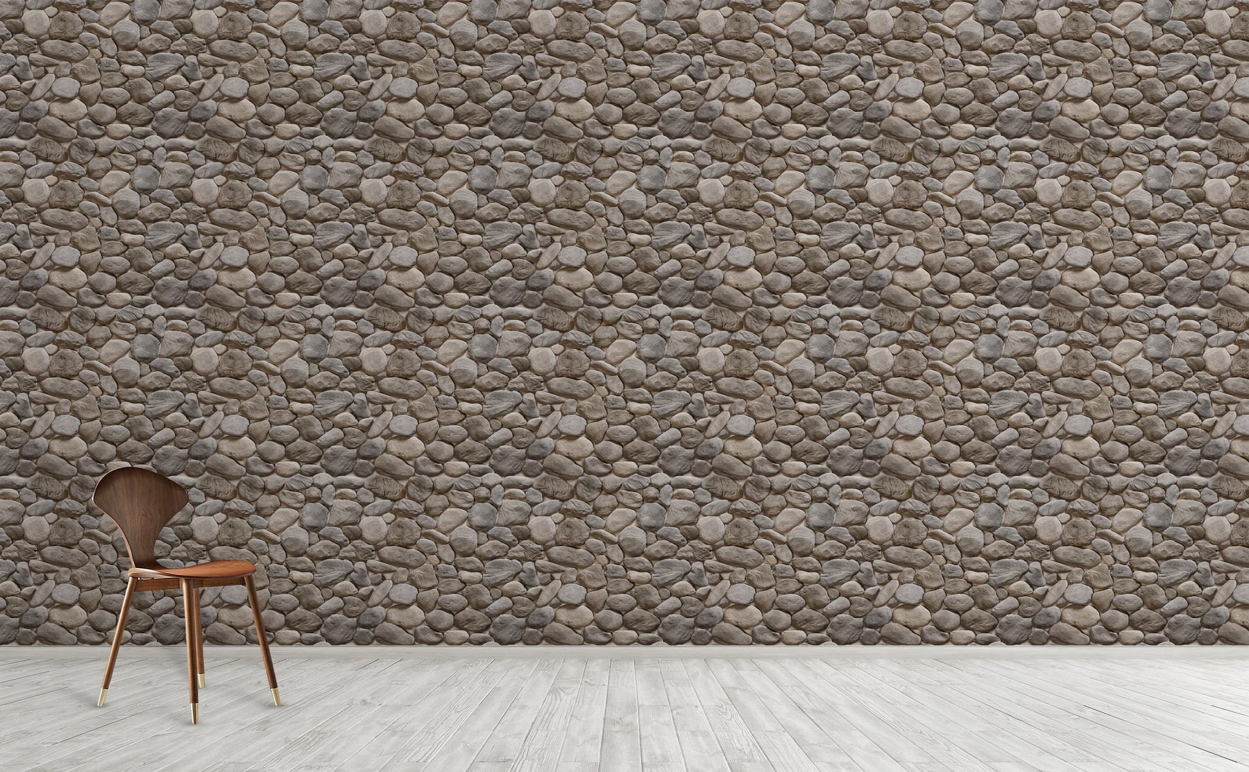 River Rock Effect Wallpaper for Walls | 3D Stone Pattern – WallsNeedLove