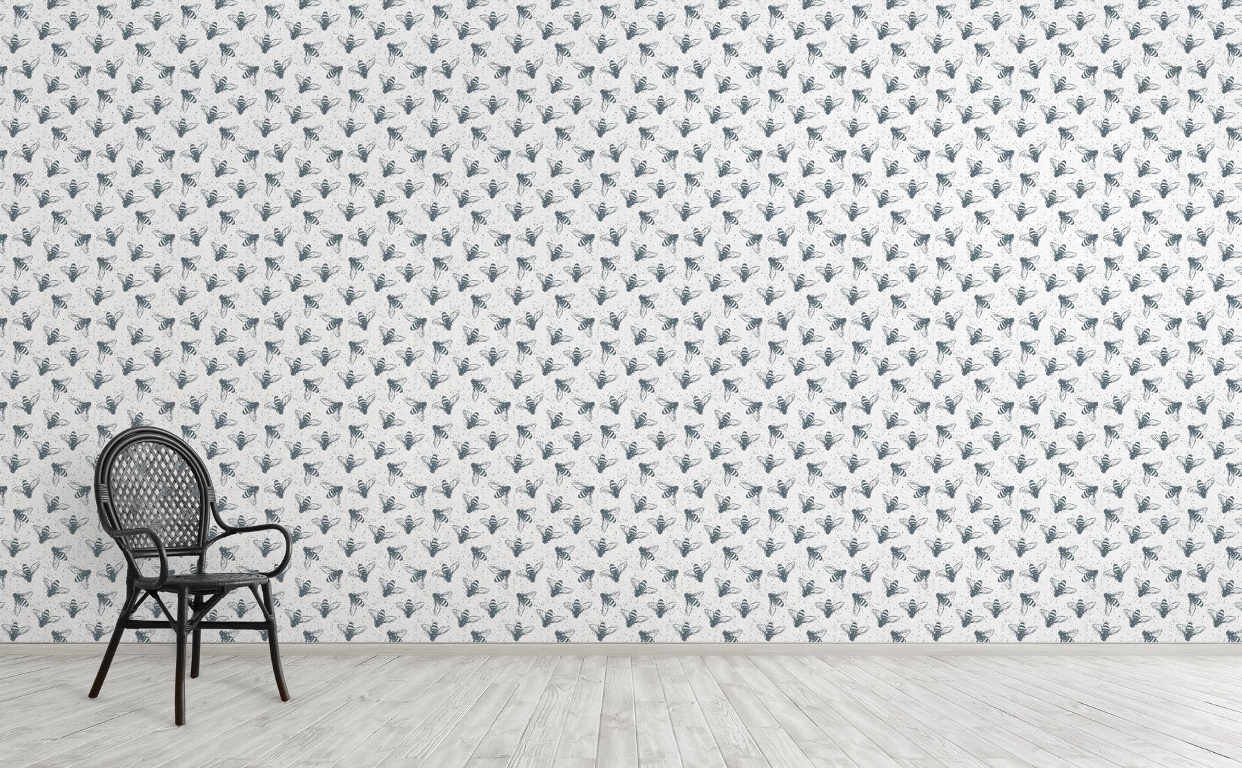 Bees Pattern Wallpaper for Walls | Grunge Bees – WallsNeedLove