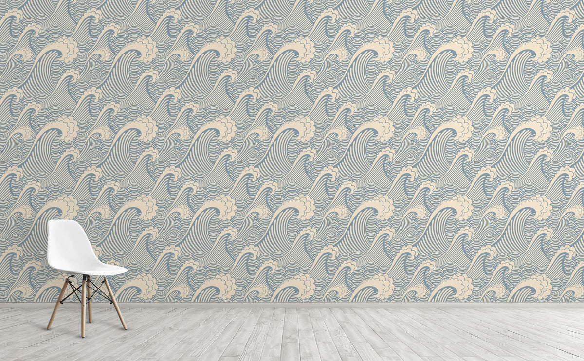 Nautical Waves Wallpaper for Walls | Waves of Chic