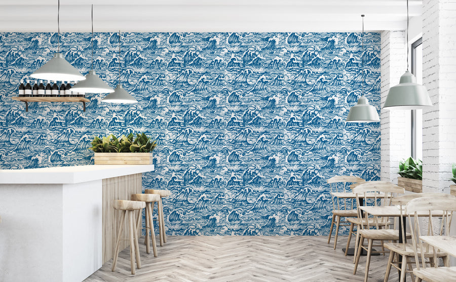 Tall Ocean Waves Wallpaper for Walls | The Perfect Storm – WallsNeedLove