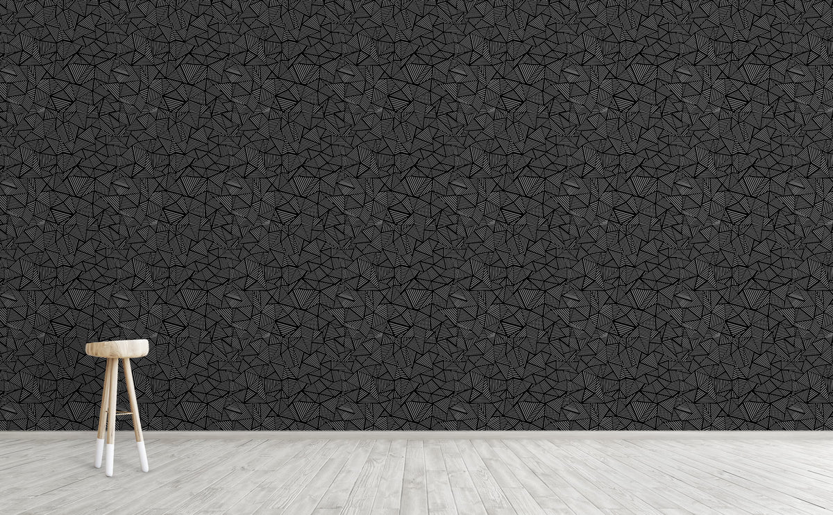 Black Geometric Pattern Wallpaper for Walls