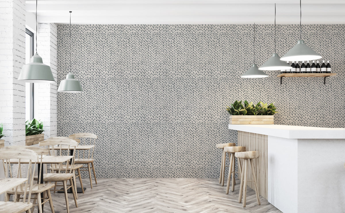 Closeup Knitting Wallpaper for Walls | Hand Knit Grey