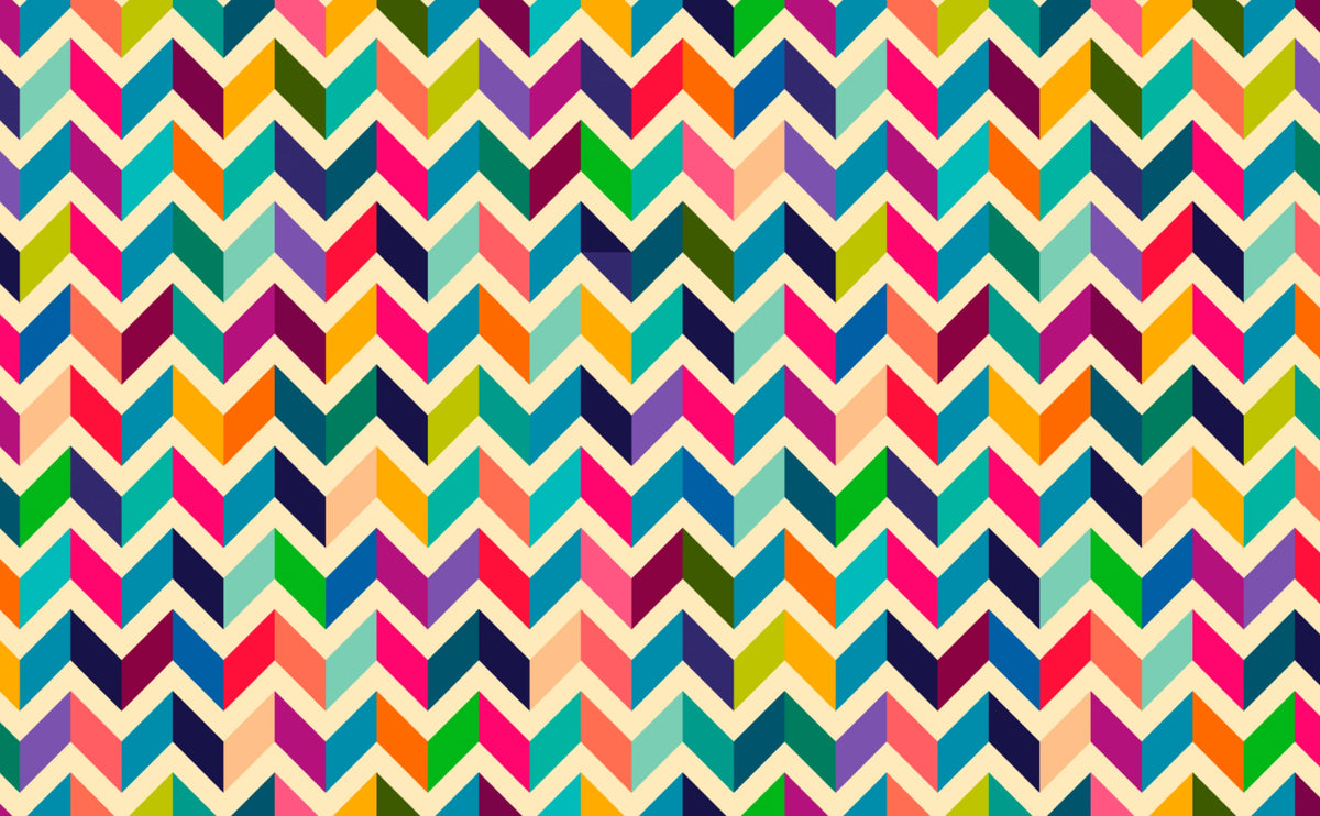 Multicolored Chevrons Wallpaper for Walls | Dimensional Retro
